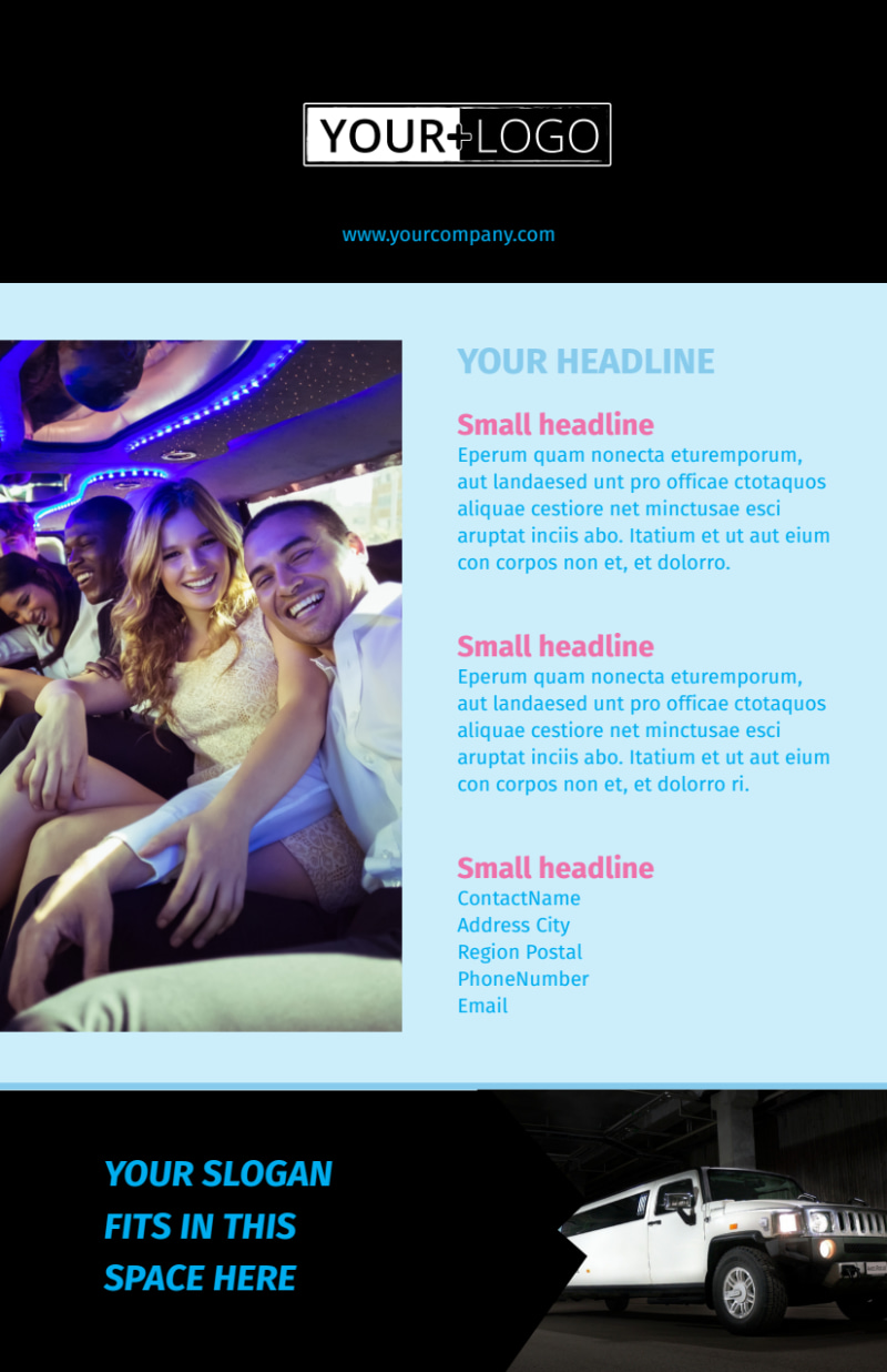Limousine & Taxi Service Flyer Template | MyCreativeShop