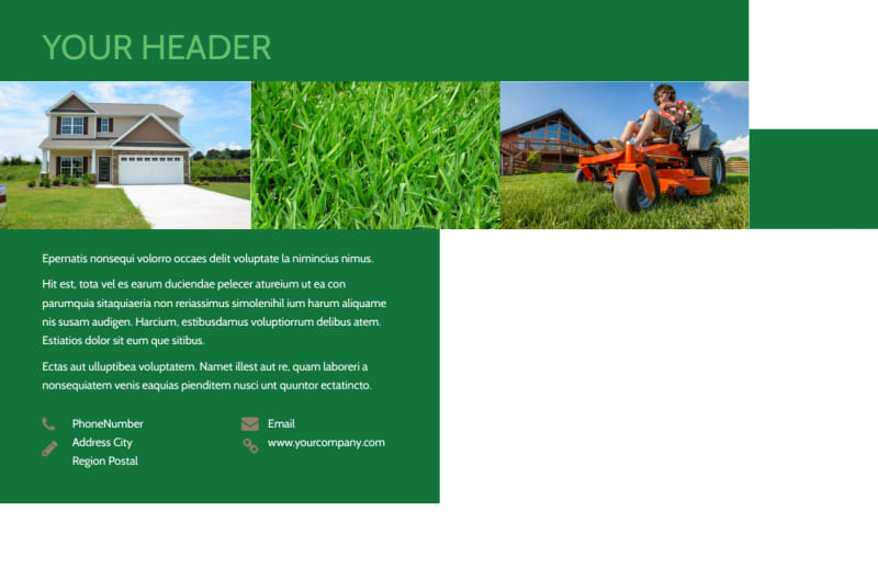 Green Lawn Care Postcard Template MyCreativeShop