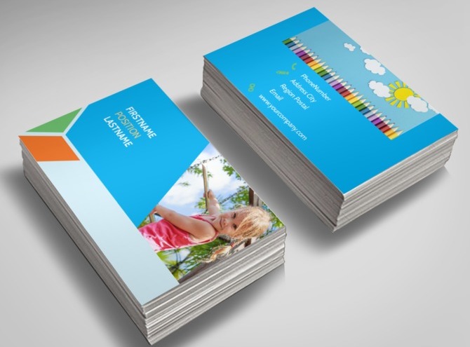 Fun Preschool Business Card Template