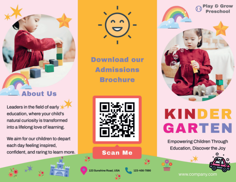 Fun Preschool Brochure Template MyCreativeShop