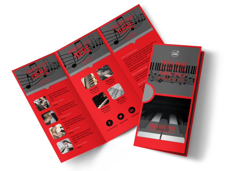 Piano Lessons Brochure Template | MyCreativeShop