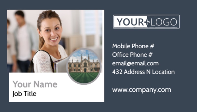 Private College Business Card Template | MyCreativeShop