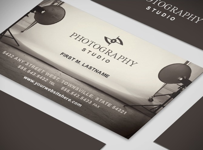 Photography Studio & Portrait Photographers Business Card Templates