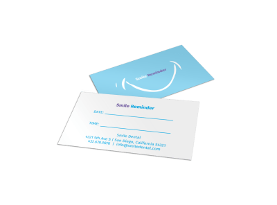 Medical & Health Care Reminder Card Templates