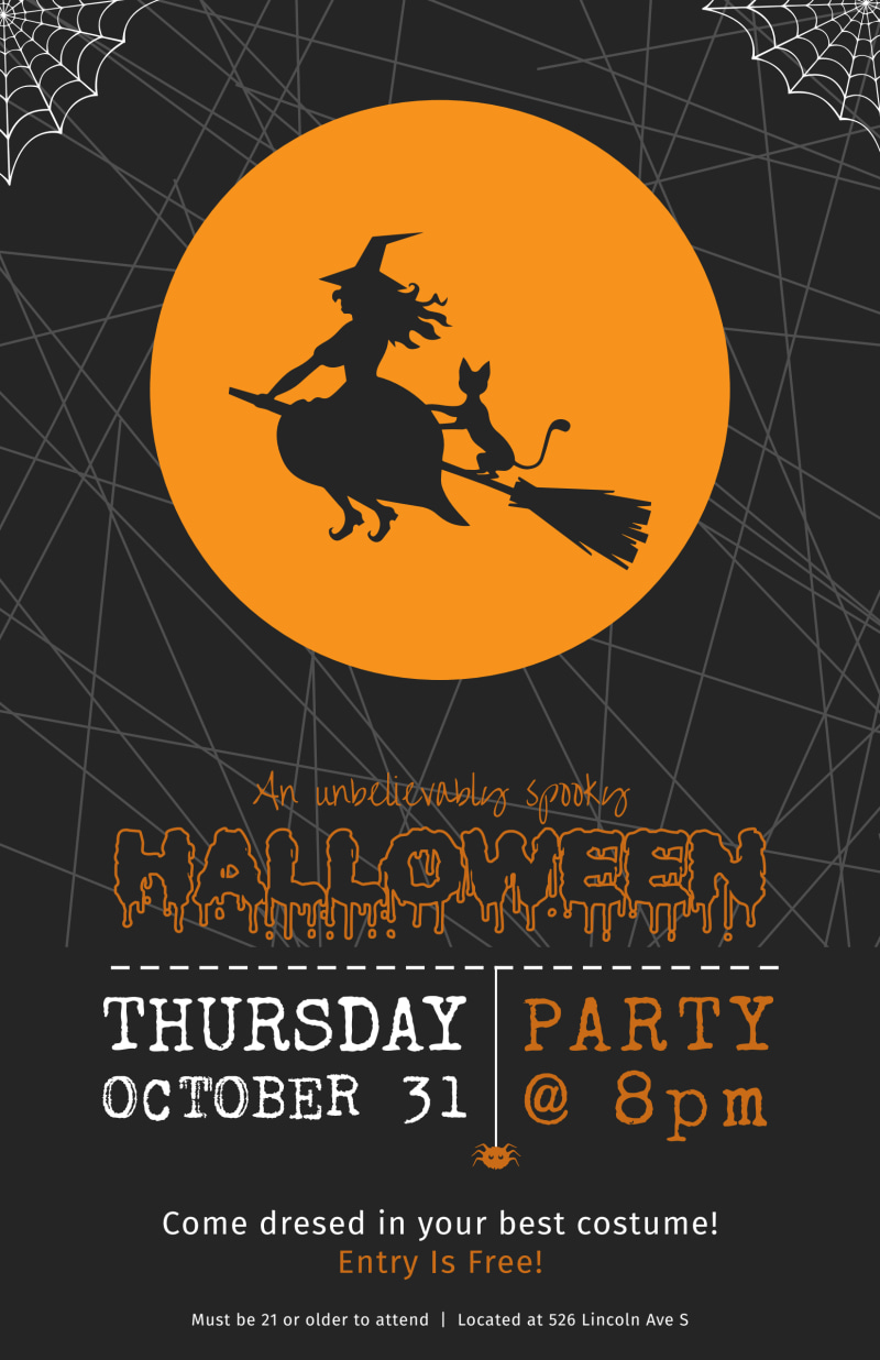 Halloween Party Poster Template MyCreativeShop