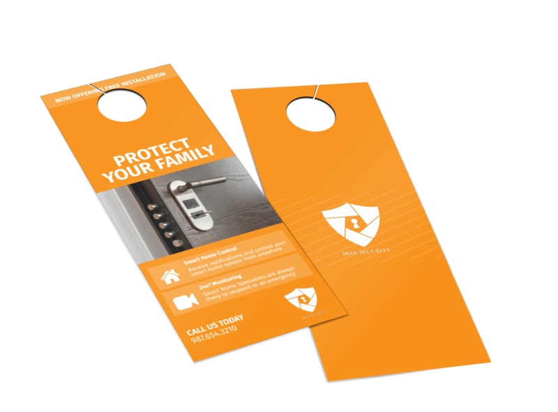 Max Home Security Door Hanger Template | MyCreativeShop