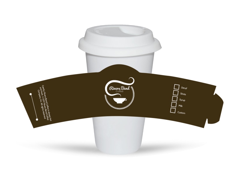Rivers Bend Coffee Cup Sleeve Template MyCreativeShop