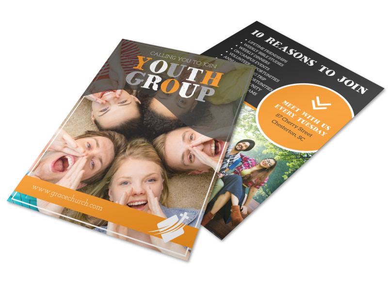 Church Join Youth Group Flyer Template | MyCreativeShop