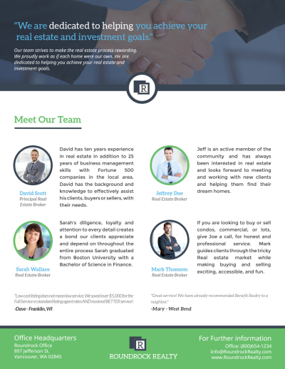 Corporate Real Estate Meet Our Team Flyer Template