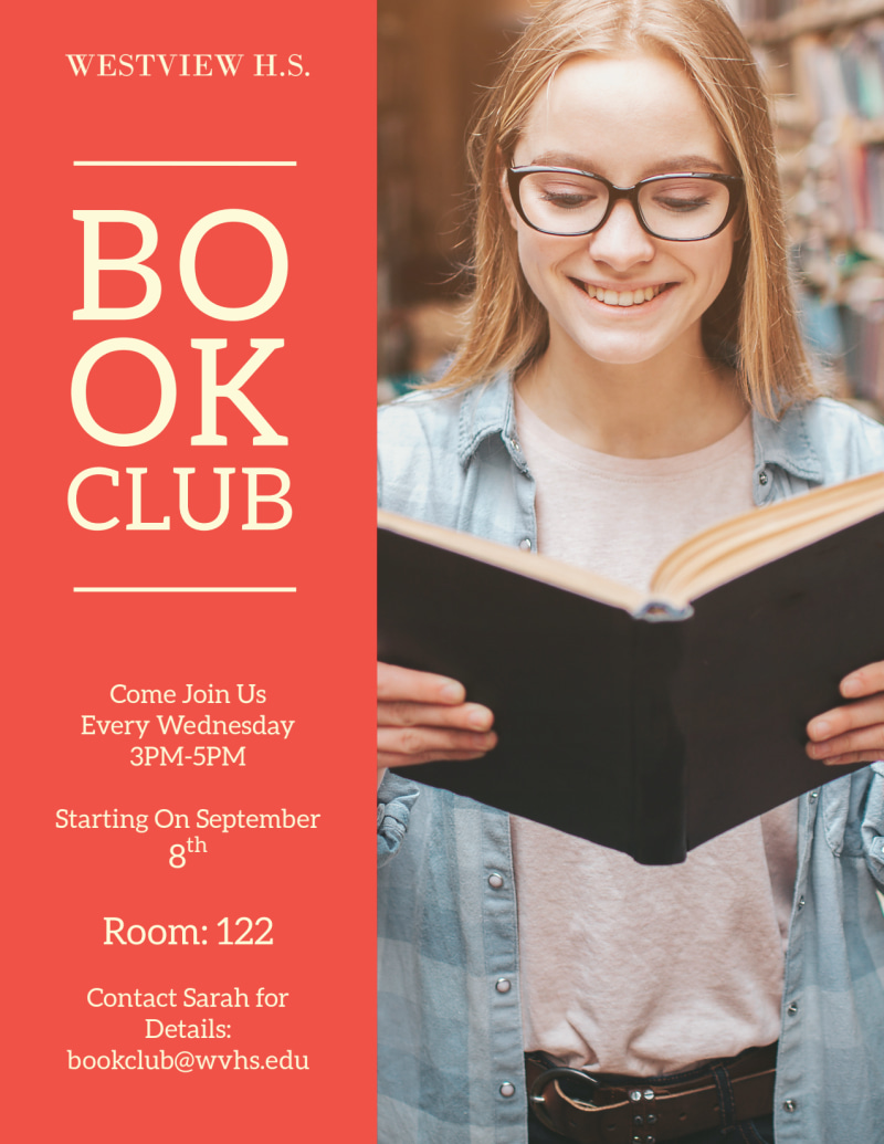 School Book Club Flyer Template MyCreativeShop