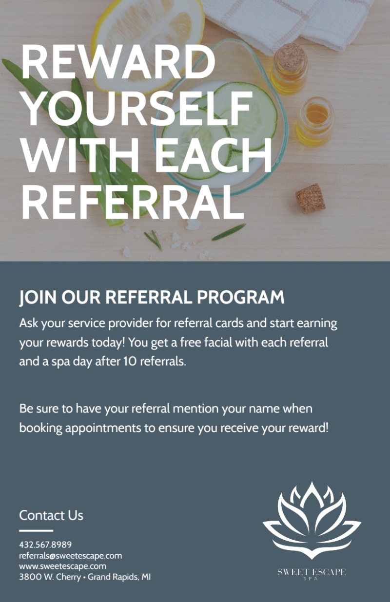Spa Referral Program Flyer Template MyCreativeShop
