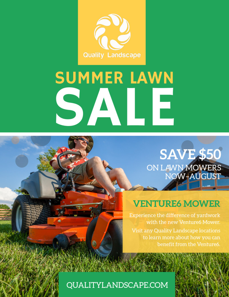 Lawn Mower Summer Offer Flyer Template MyCreativeShop