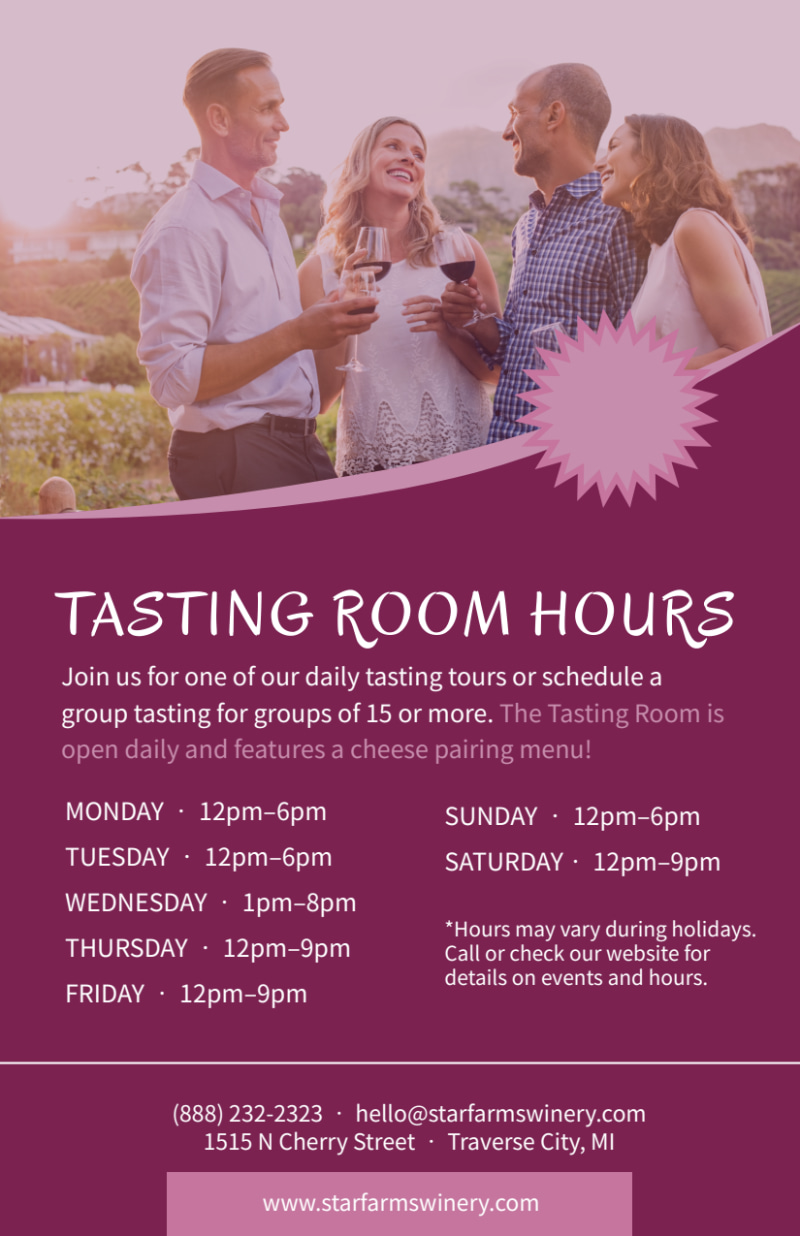 Star Farms Winery Tour Flyer Template | MyCreativeShop