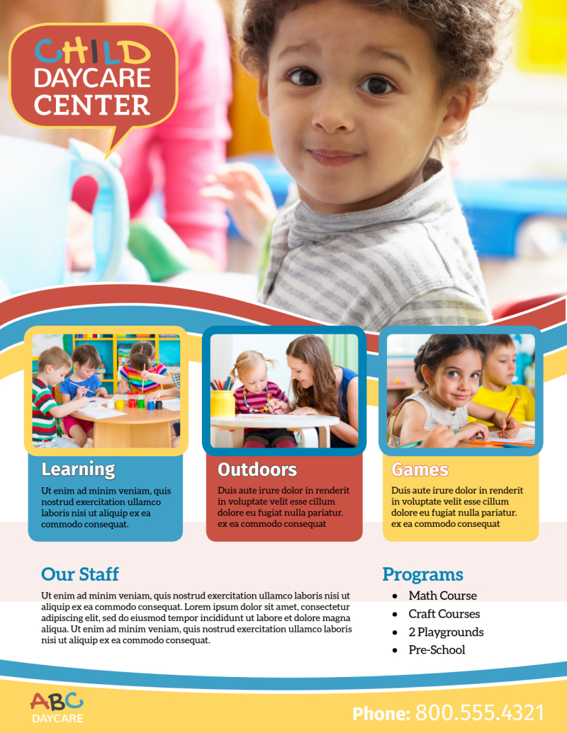 Daycare Brochure Template Free Prntbl concejomunicipaldechinu gov co
