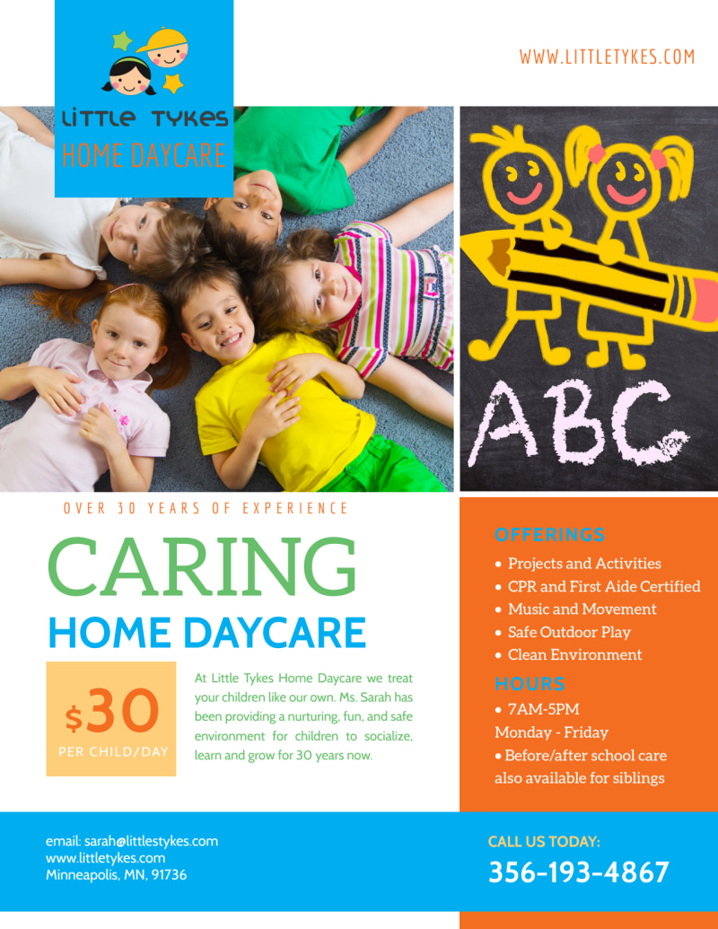 Caring Home Daycare Flyer Template MyCreativeShop