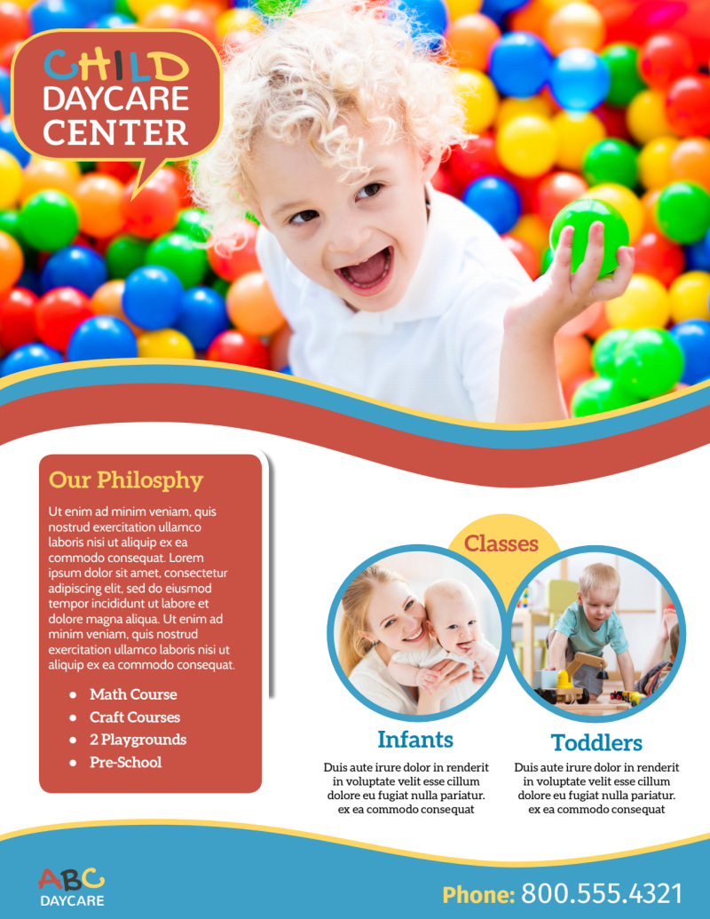 Child Daycare About Us Flyer Template MyCreativeShop