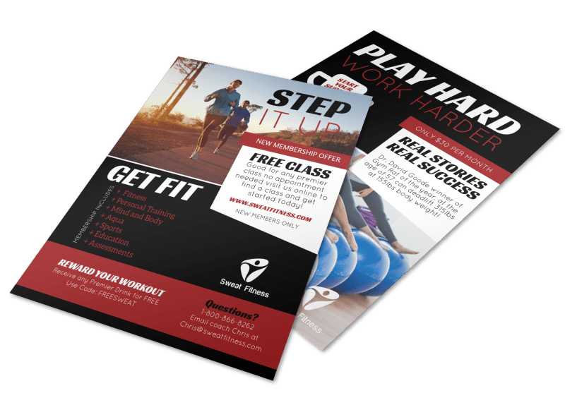 Step Up Fitness Membership Flyer Template | MyCreativeShop