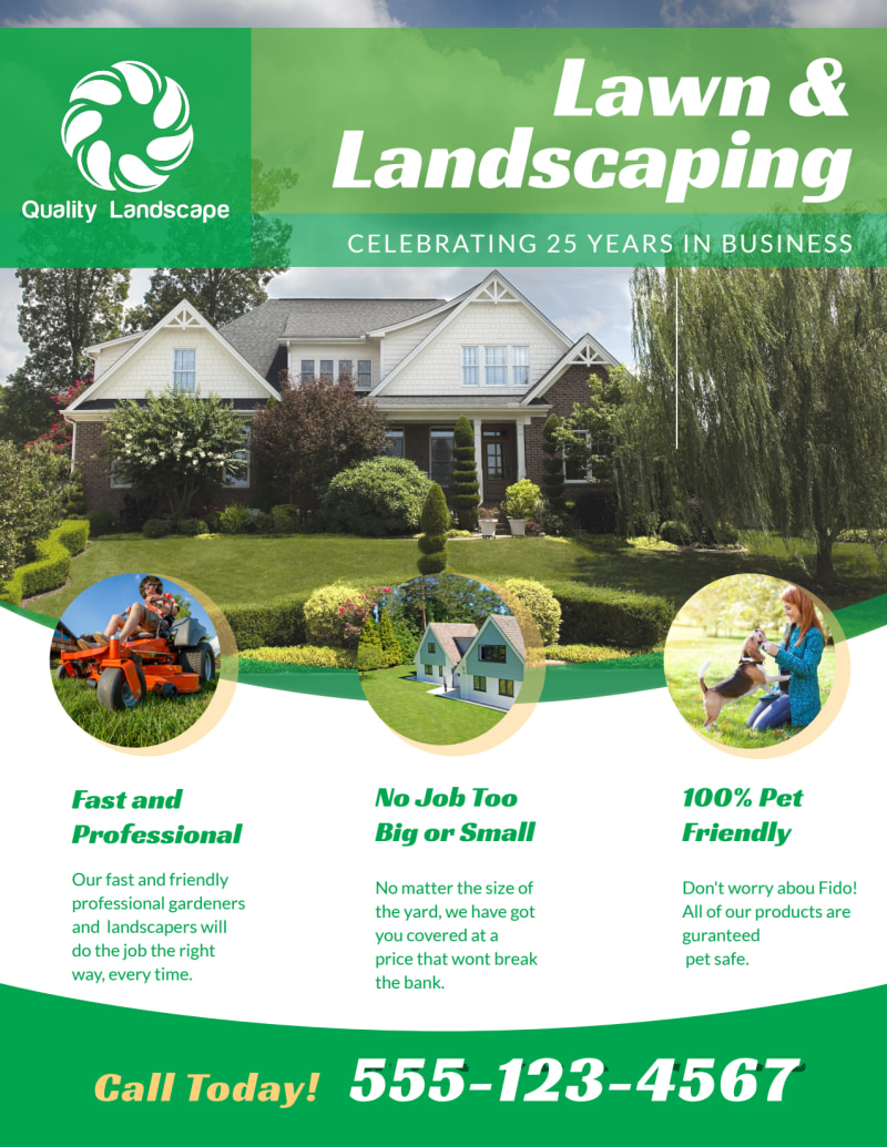 Landscaping Lawn Care Flyer Template MyCreativeShop