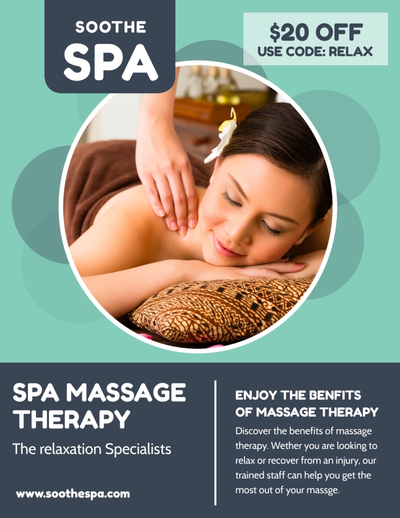 Spa Massage Therapy Flyer Template MyCreativeShop