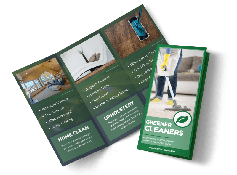 Natural Carpet Cleaners Tri Fold Brochure Template
