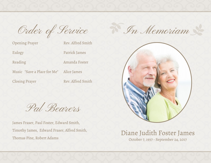 Free Bifold Funeral Program Template
