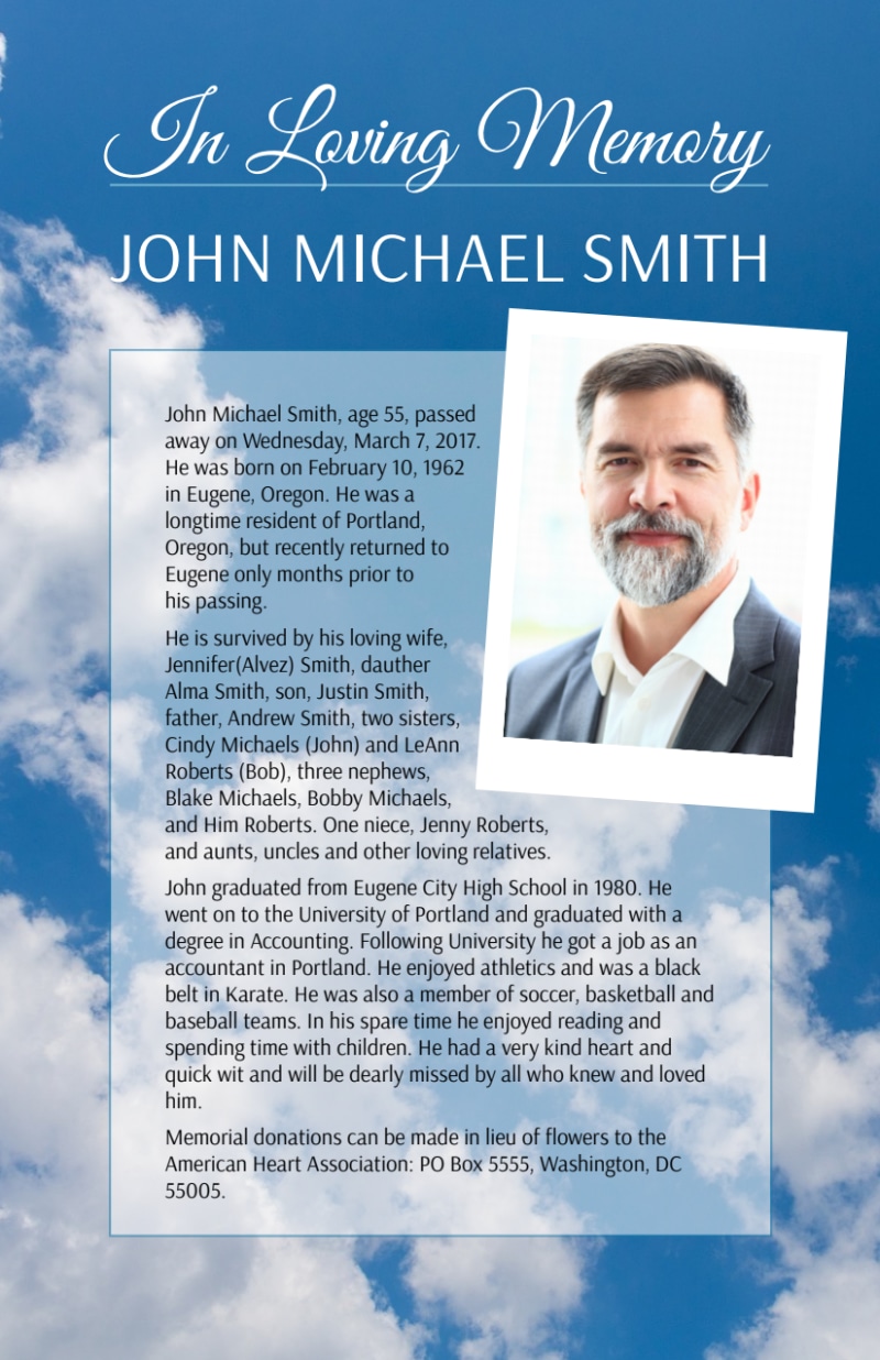 Funeral Memorial Flyer Template MyCreativeShop