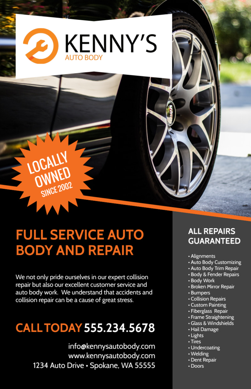 Auto Repairs Flyer Template MyCreativeShop
