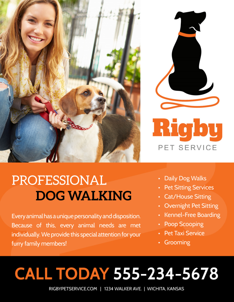 Dog Walking Flyer Template