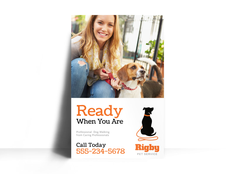 Dog Walking Poster Template MyCreativeShop