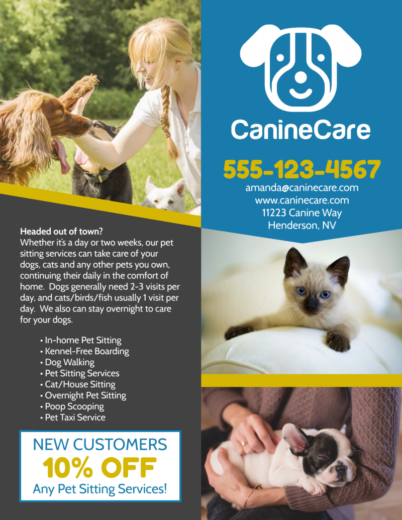 Like Home Pet Sitting Flyer Template MyCreativeShop