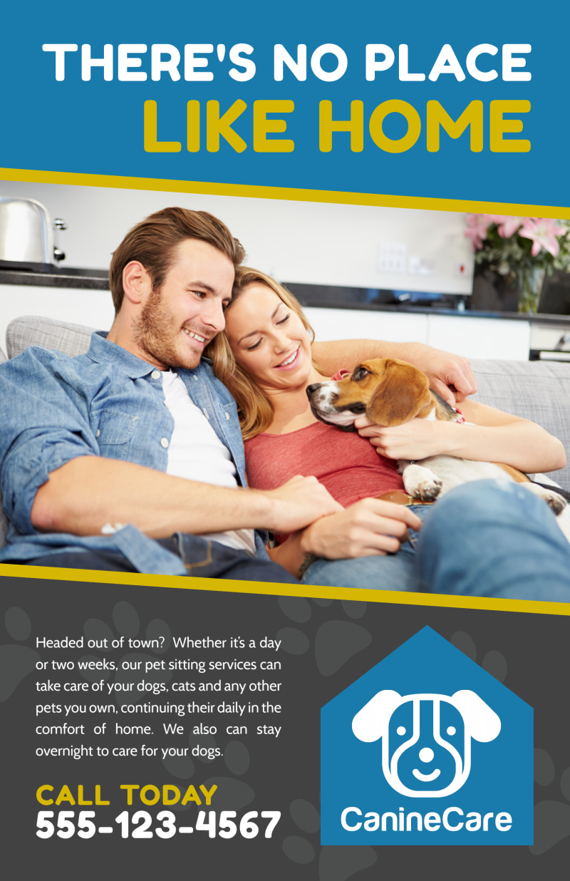 Like Home Pet Sitting Poster Template MyCreativeShop