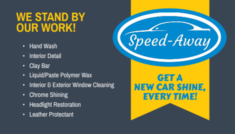 Speed Away Auto Detailing Business Card Template
