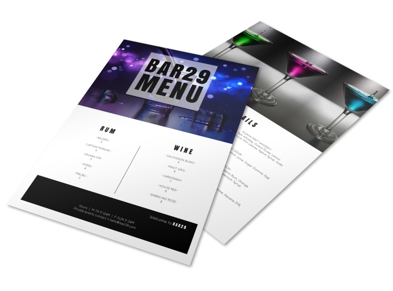 Classic Bar Menu Template | MyCreativeShop