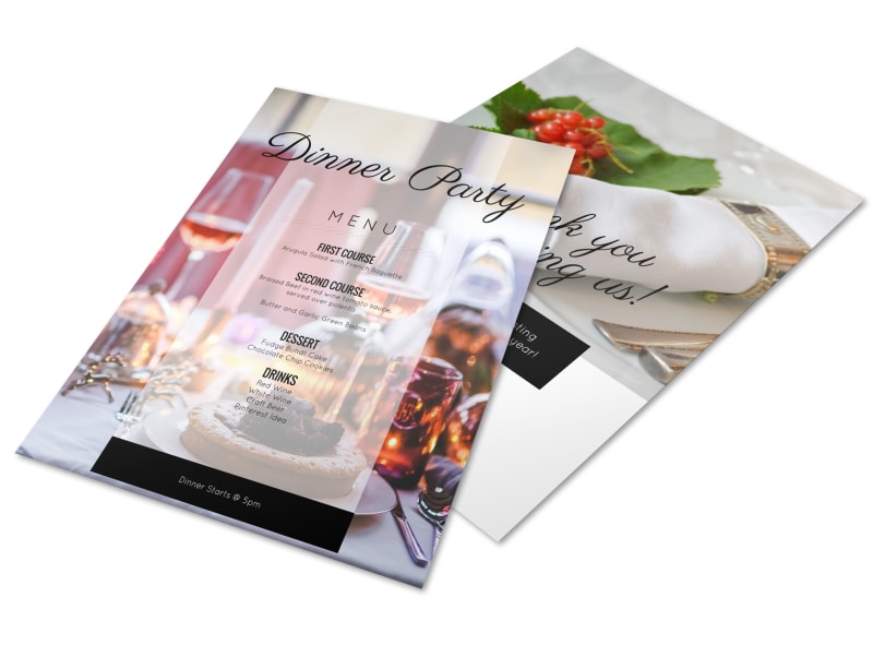 Afternoon Dinner Party Menu Template MyCreativeShop