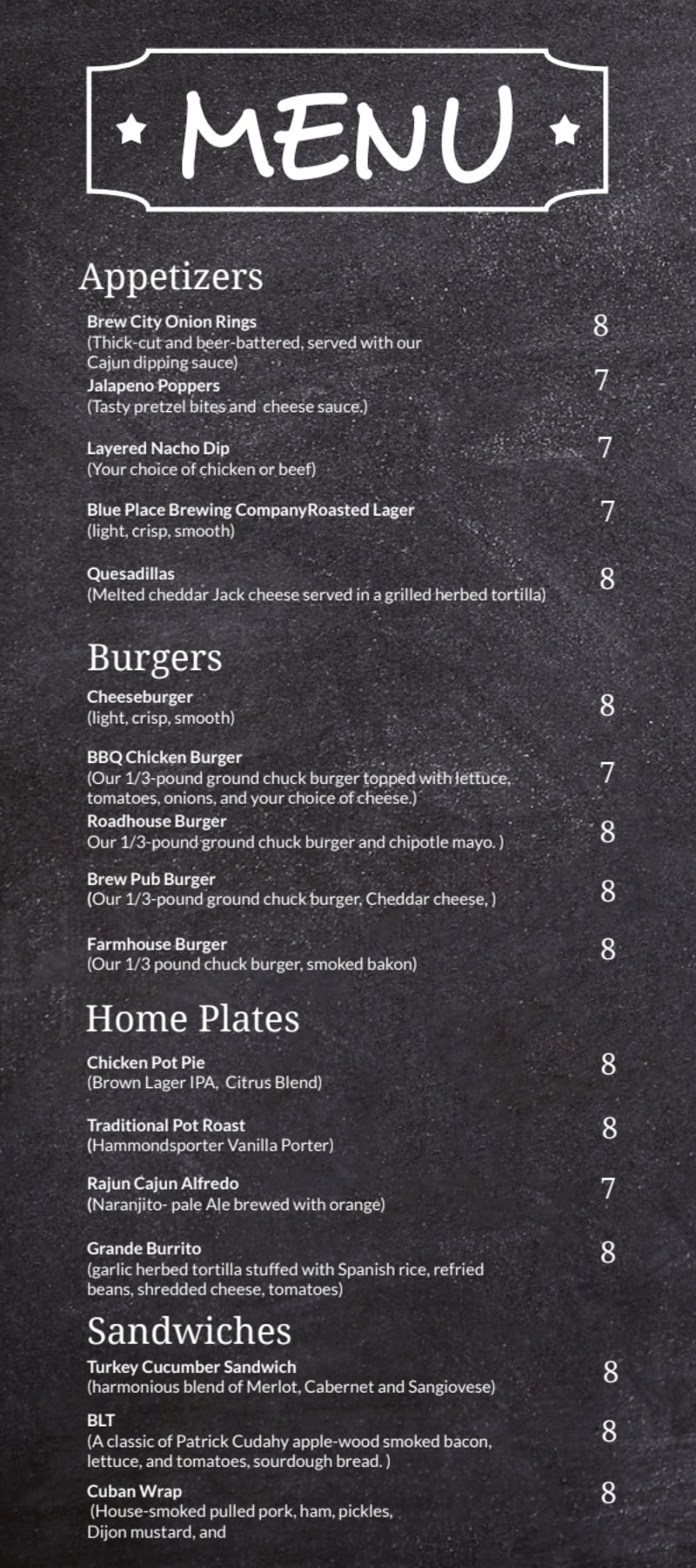 Classic Pub Menu Template MyCreativeShop