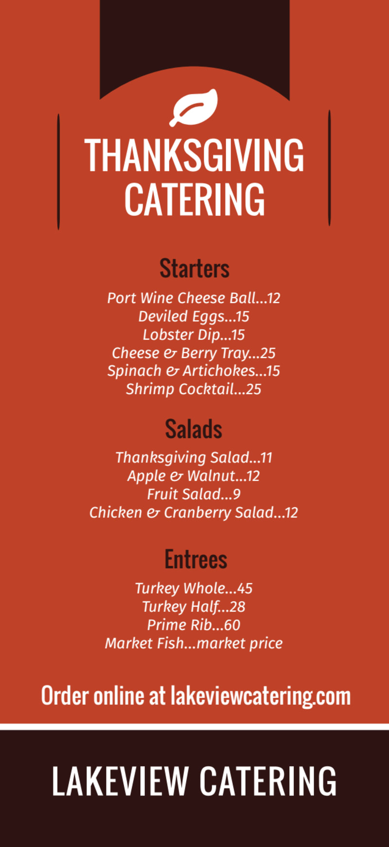 Thanksgiving Catering Menu Template MyCreativeShop