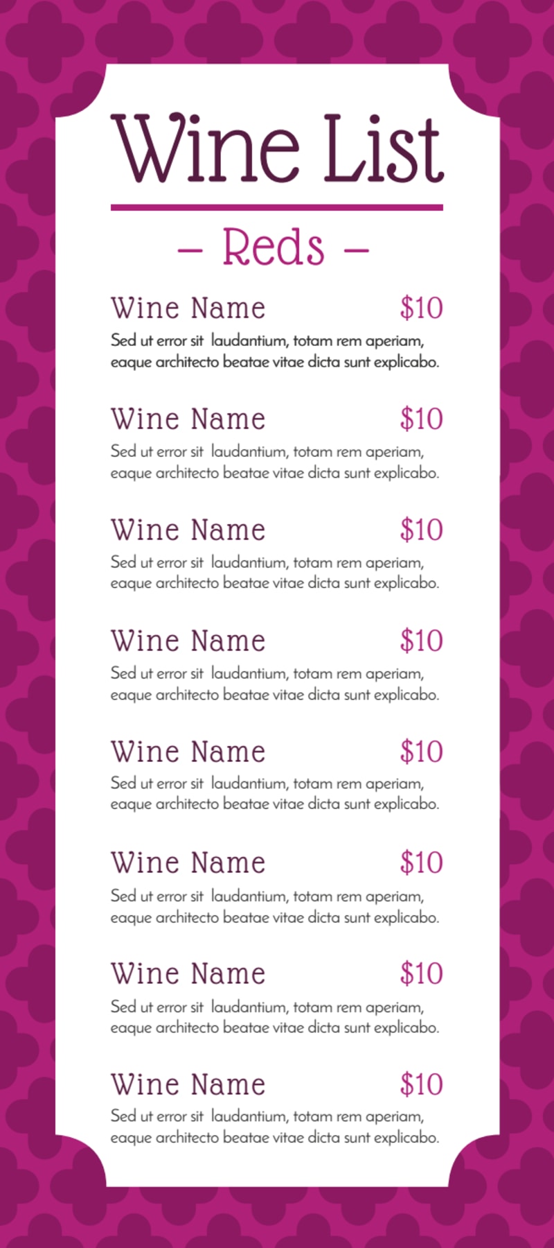 Wine List Menu Template MyCreativeShop