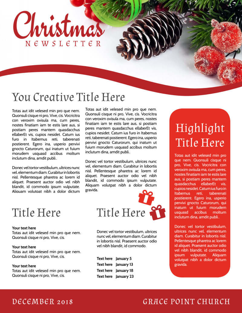 Christmas Newsletter Template MyCreativeShop