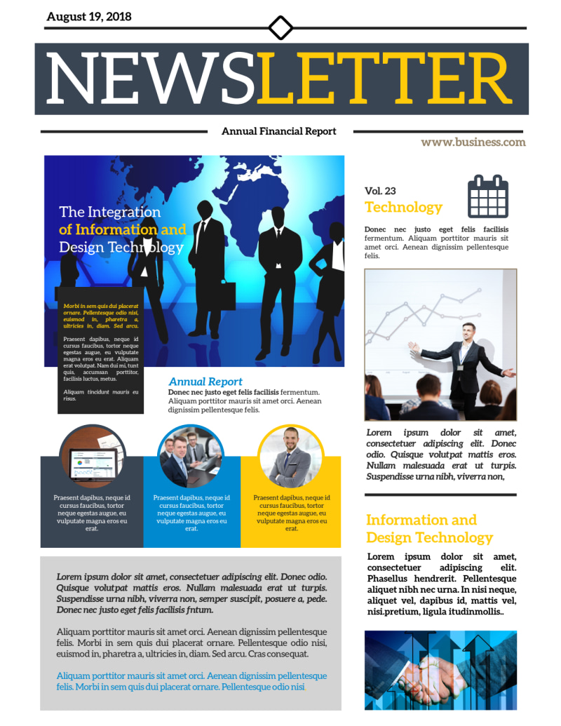 Professional Business Newsletter Template MyCreativeShop