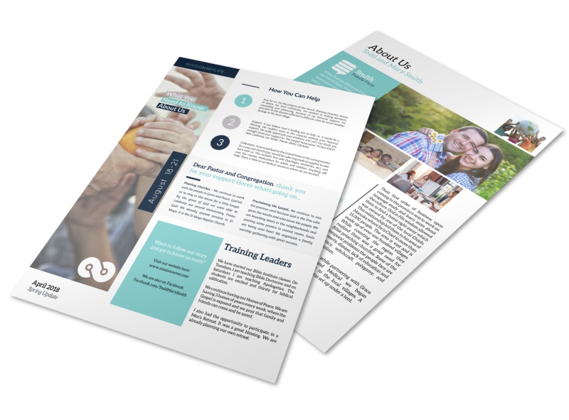 Creative Missionary Newsletter Template MyCreativeShop