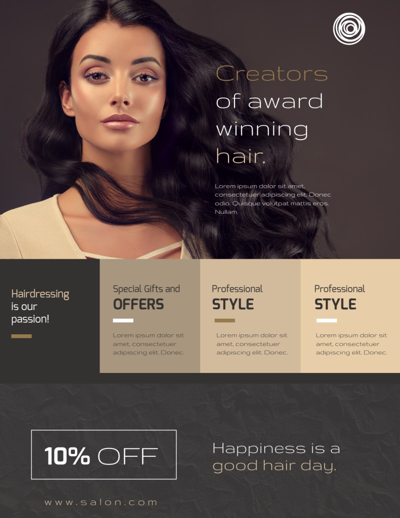 Modern Hair Salon Services Flyer Template MyCreativeShop