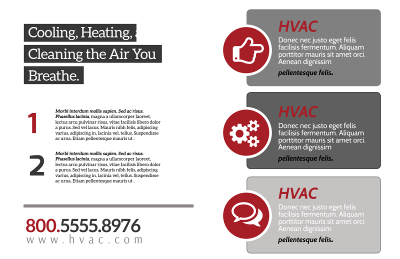 Red White HVAC Postcard Template MyCreativeShop