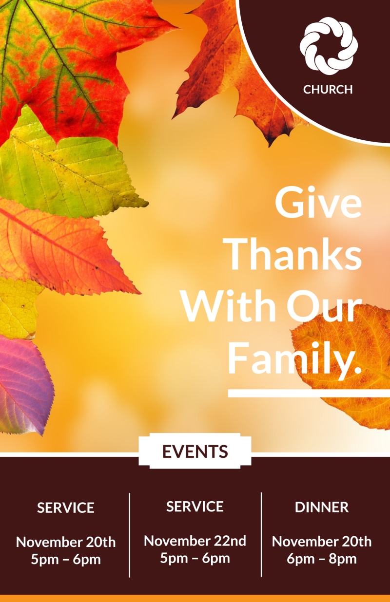 Thanksgiving Church Poster Template MyCreativeShop