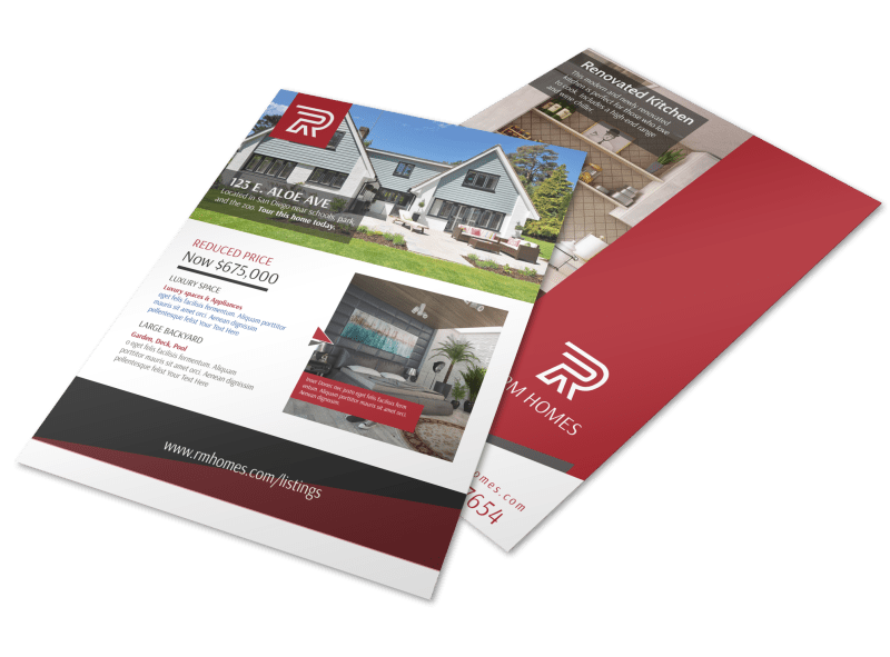Just Reduced Real Estate Flyer Premium Vector | Gold Real Estate Flyer