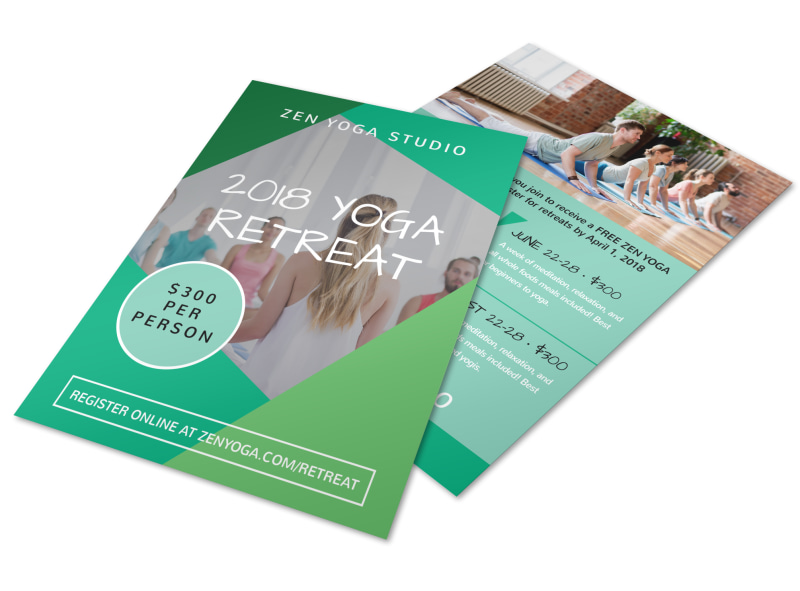 Annual Yoga Retreat Flyer Template MyCreativeShop