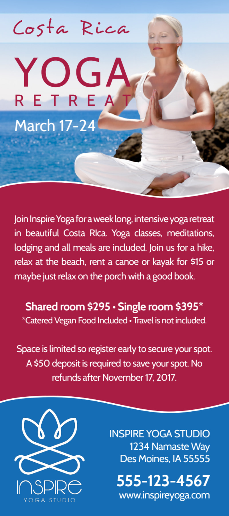 Inspiring Yoga Retreat Flyer Template MyCreativeShop