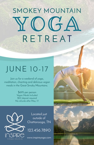 Mountain Yoga Retreat Flyer Template MyCreativeShop