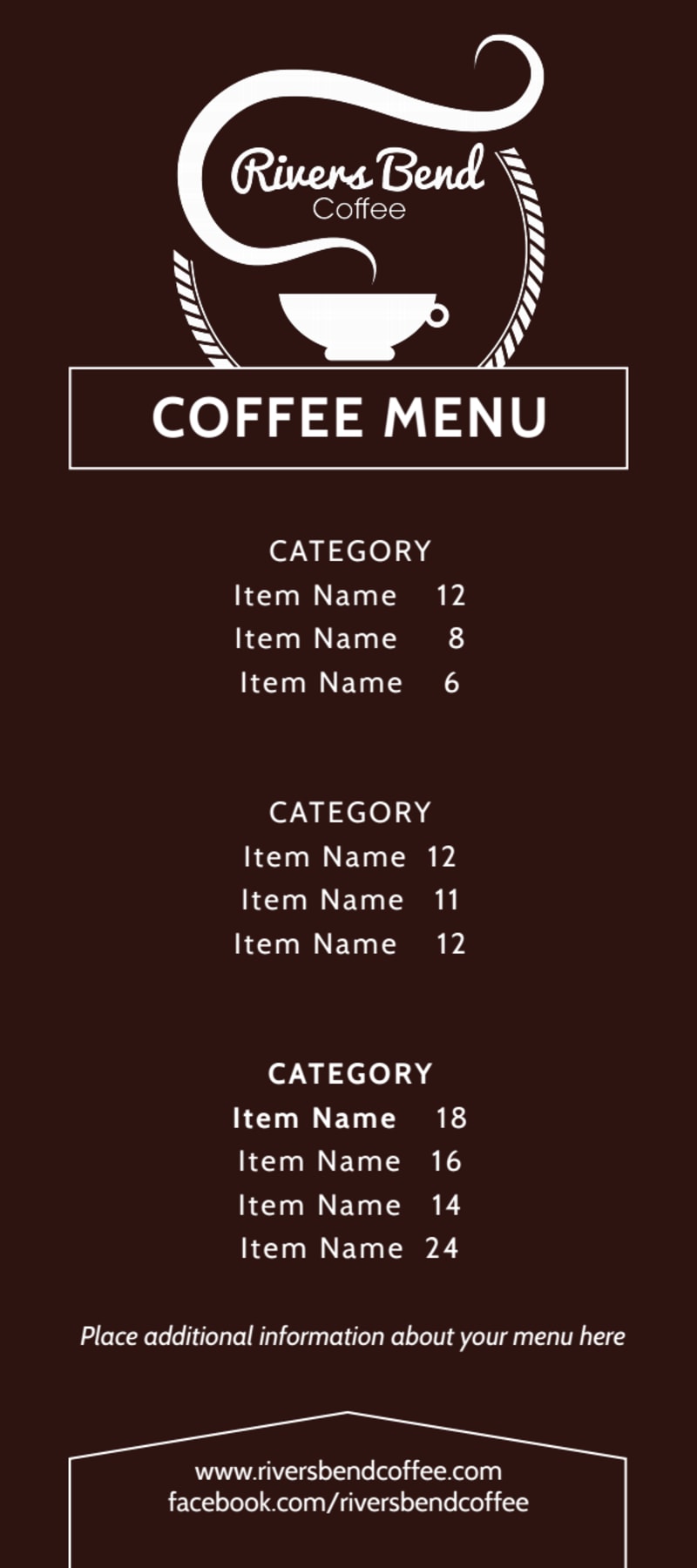 Basic Coffee Menu Template MyCreativeShop