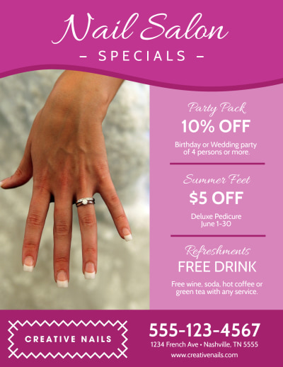 Nail Salon Menu Templates MyCreativeShop