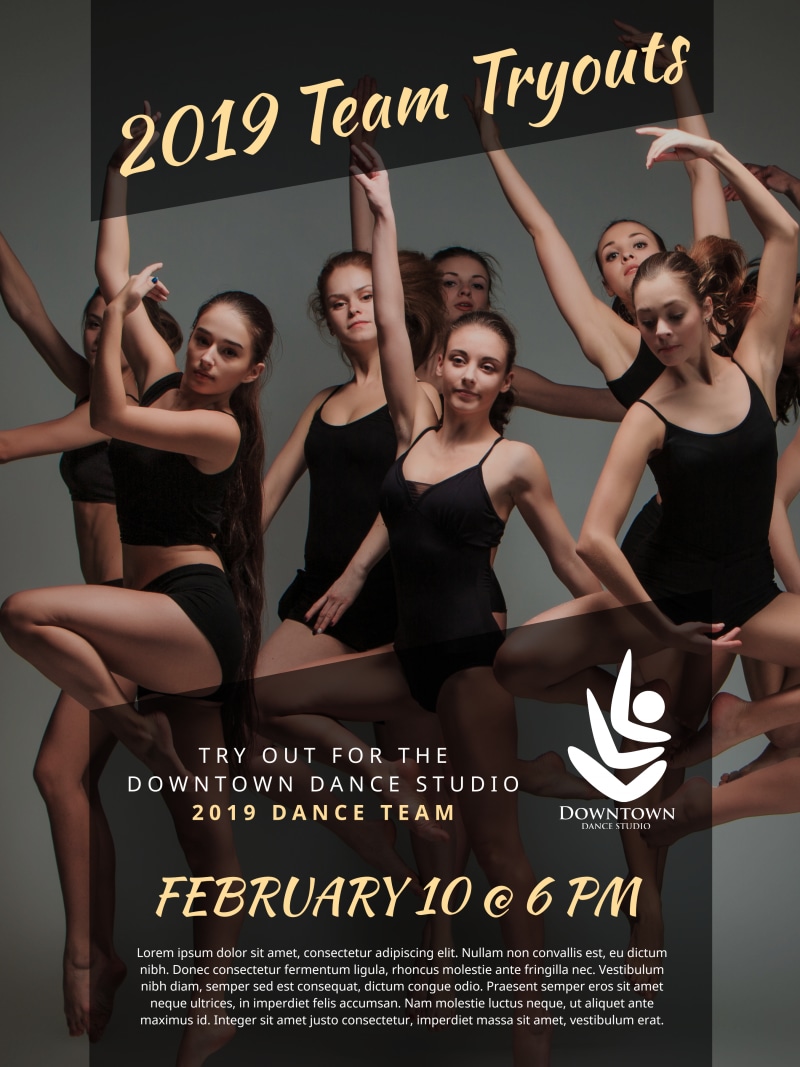 Dance Team Tryout Poster Template | MyCreativeShop